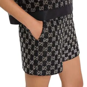 Gucci Embroidered Wool Tweed Lamé Shorts
