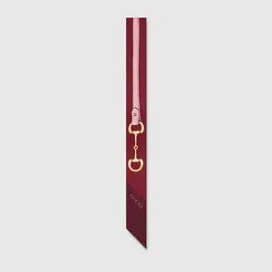 Gucci Printed Silk Twill Ribbon Silk - Red