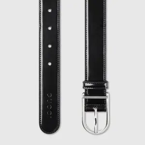 Gucci Belt With Rounded Buckle - Black