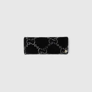 Gucci Velvet Hair Clip With Crystals - Black