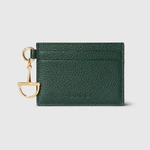 Gucci Half Horsebit Card Case Leather - Green