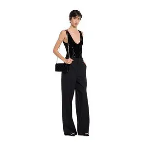 Gucci Light Wool Pants With Logo Embroidery