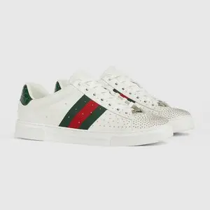 Gucci Ace Studded Sneaker With Web Leather