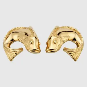 Gucci Carp-shaped Clip-on Earrings - Gold-toned Metal
