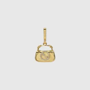 Gucci Blondie Charm With Crystals - Gold-toned Metal