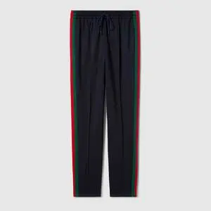 Gucci Technical Jersey Sportswear Pants With Web - Blue