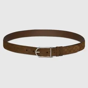 Gucci Reversible Belt With Rounded Buckle - Brown