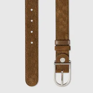 Gucci Reversible Belt With Rounded Buckle - Brown