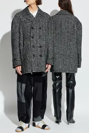Comme Des Garçons Double-breasted Herringbone Coat