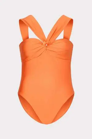 MILLY Gloss Bandeau One Piece - Orange