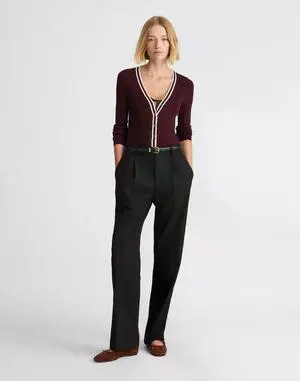 Madewell Tall Slouchy Straight Pants In Brushed Twill - Black