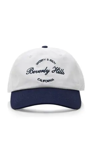 SPORTY & RICH Beverly Cotton Baseball Cap - White