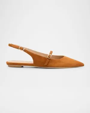 STUART WEITZMAN Emilia Suede Ballerina Flats