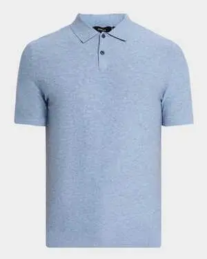 Theory Soris Short-sleeve Polo Shirt Light Blue