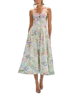 PatBO Seaweed Flutter Midi Dress - Off White