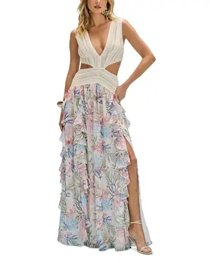 PatBO Seaweed Trim Maxi Dress