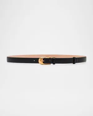 Khaite Dome Leather Belt - Black Gold