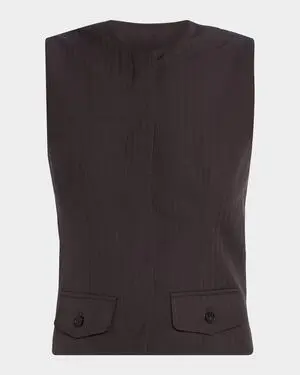 WYNN HAMLYN Tailored Vest - Chocolate