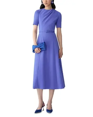 Carolina Herrera Draped Midi Dress With Removable Belt