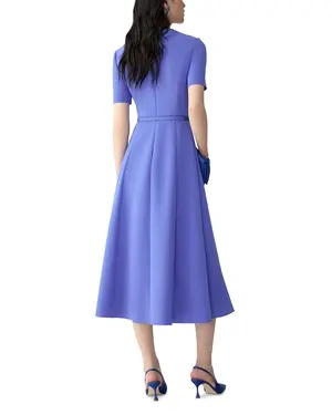 Carolina Herrera Draped Midi Dress With Removable Belt
