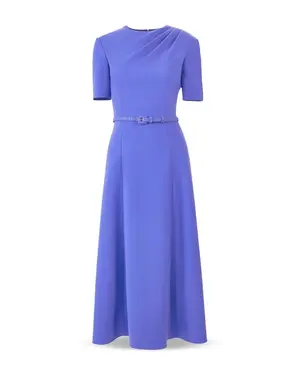 Carolina Herrera Draped Midi Dress With Removable Belt
