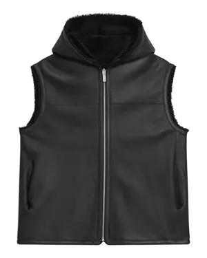 Theory Hooded Shearling Vest