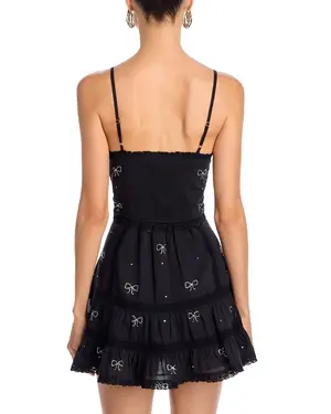 LoveShackFancy Solbina Embellished Mini Dress