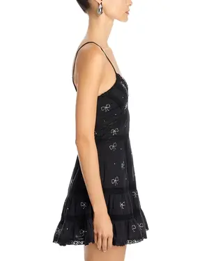LoveShackFancy Solbina Embellished Mini Dress