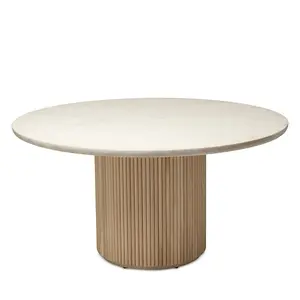 INTERLUDE HOME Laurel Round Dining Table - Honey Marble