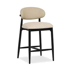 INTERLUDE HOME Liam Counter Stool - Matte Black/cream Latte/baja Seed