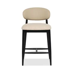 INTERLUDE HOME Liam Counter Stool - Matte Black/cream Latte/baja Seed
