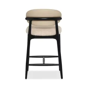 INTERLUDE HOME Liam Counter Stool - Matte Black/cream Latte/baja Seed