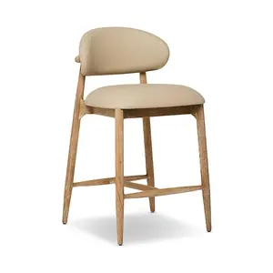 INTERLUDE HOME Liam Counter Stool - Whitewash/cream Latte