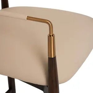 INTERLUDE HOME Cidra Counter Stool - Classic Walnut/satin Brass/cream Latte