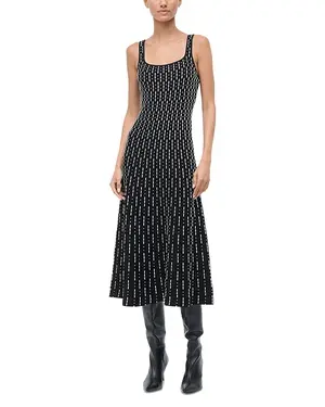Staud Ellison Dress - Black Geo