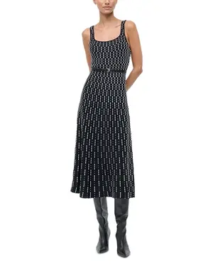 Staud Ellison Dress - Black Geo
