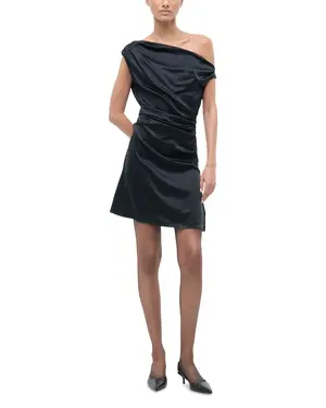 Staud Phare Silk Stretch Mini Dress - Black