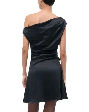 Staud Phare Silk Stretch Mini Dress - Black