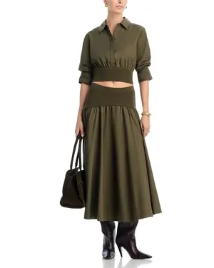 Simkhai Ovie Midi Skirt - Fern