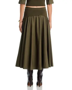 Simkhai Ovie Midi Skirt - Fern