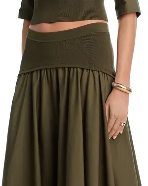Simkhai Ovie Midi Skirt - Fern