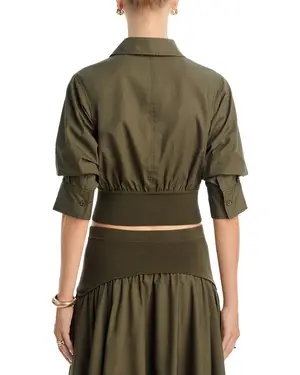 Simkhai Stiles Cropped Shirt - Fern