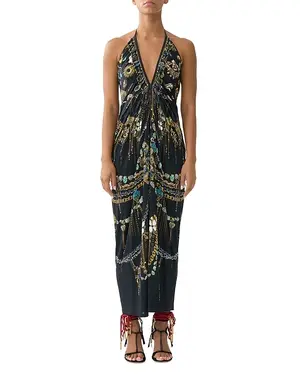 Camilla Printed Jersey Halter Dress