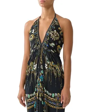Camilla Printed Jersey Halter Dress