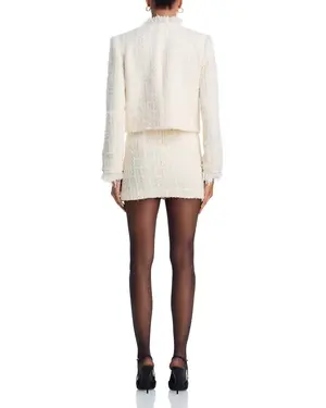 AREA Tweed Eyelash Jacket - Cream White