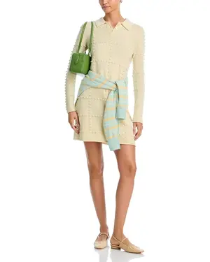 Guest In Residence Wool & Cashmere Popcorn Polo Dress