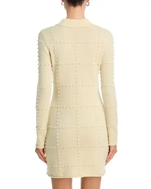 Guest In Residence Wool & Cashmere Popcorn Polo Dress