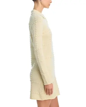 Guest In Residence Wool & Cashmere Popcorn Polo Dress