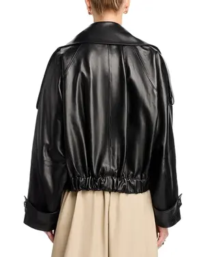 Brandon Maxwell Collins Leather Coat