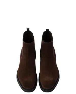 Prada Suede Chelsea Boots - Brown